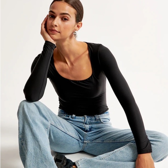 Abercrombie & Fitch | Tops | Soft Matte Seamless Longsleeve Tuckable Squareneck Top | Poshmark